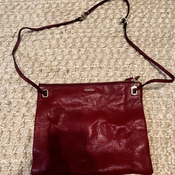 Coach | Bags | Coach Red Leather Crossbody Totebag | Poshmark